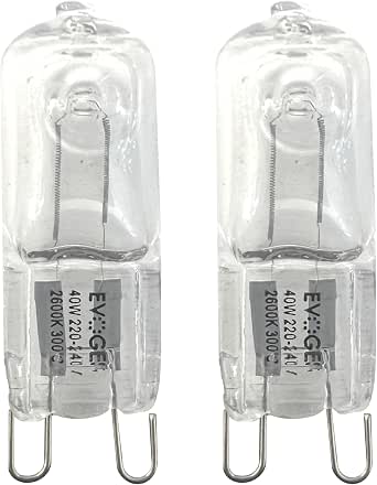 EVOGES G9 Halogen Oven Bulb, Warm White 2600K, 2,000 Hours, Pack of 2 ...