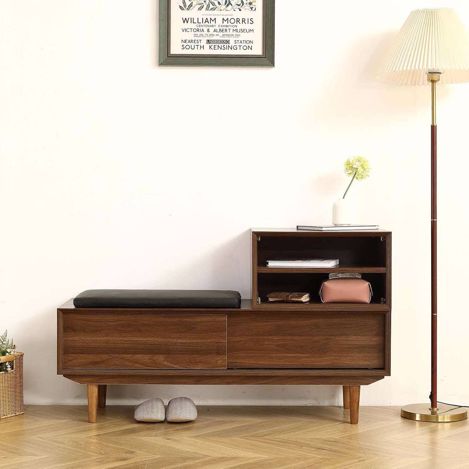 Amazon.com: Tzou 47.24 Inch Shoe Storage Bench Entryway Modern Shoe ...