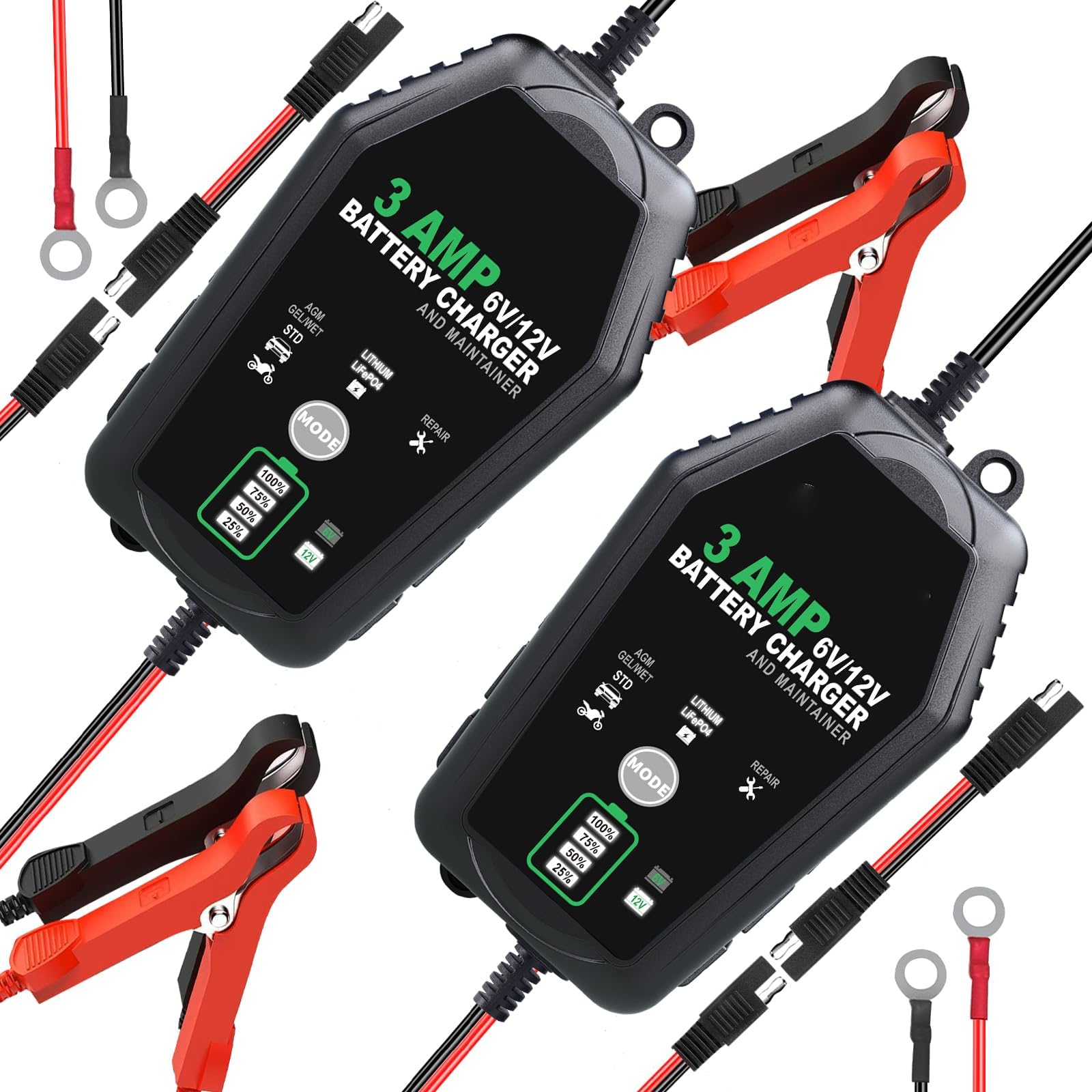Amazon.com: [2-Pack] FOVAL Fully Automatic Trickle Charger, 1000mA 12V ...