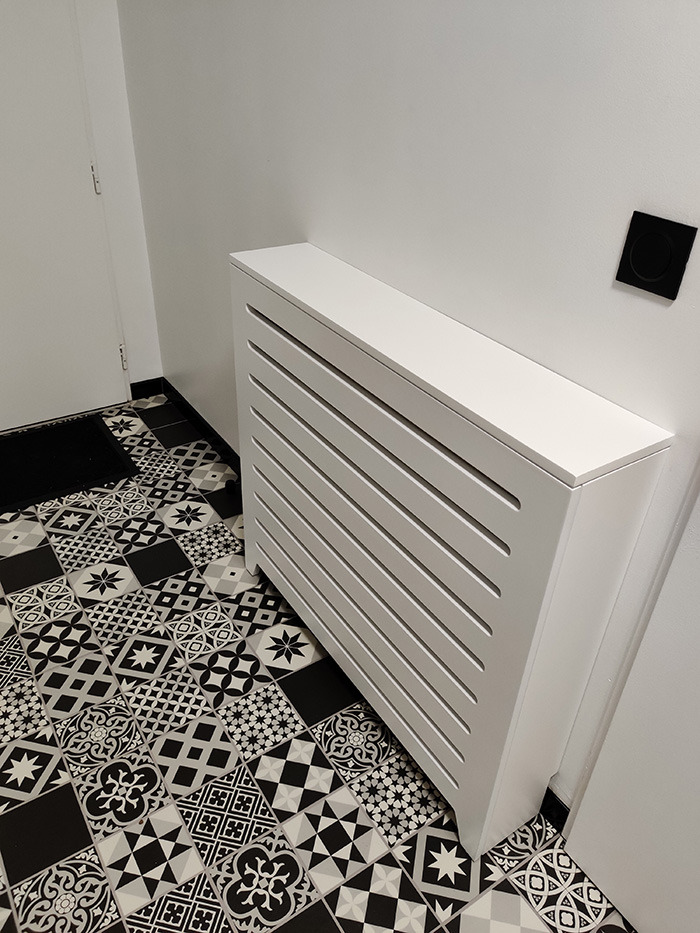 Cache radiateur Finition : laqué blanc mat Dimensions extérieures ...