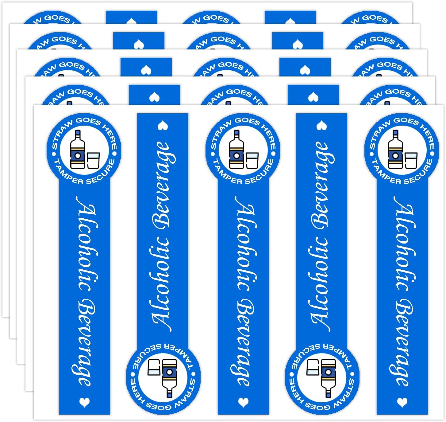 Amazon.com: Alcohol to-Go Drink Straw Tamper Proof Stickers 1.25 x 4 ...