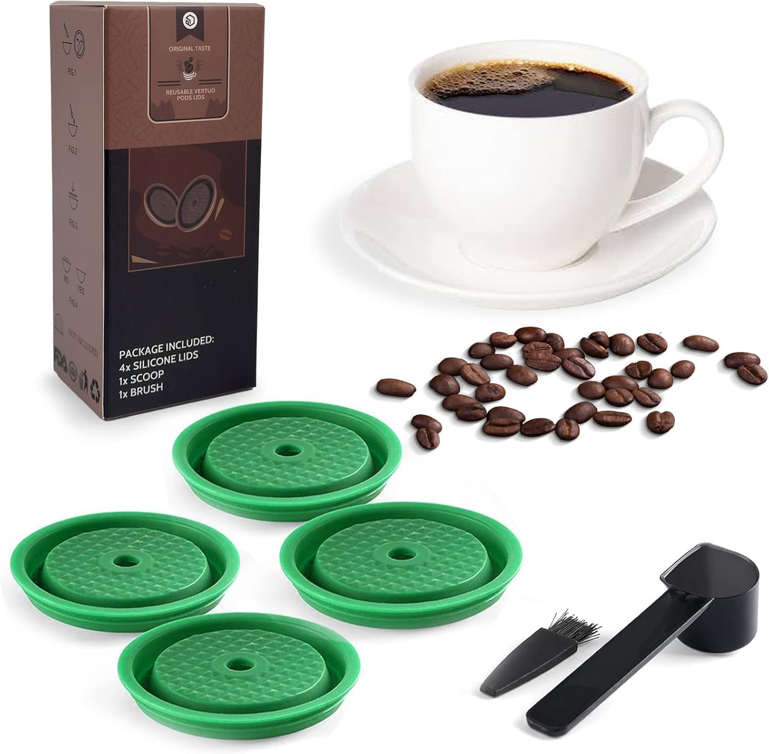 Amazon.com: Reusable Coffee Capsule Lids for Original Nespresso Pods ...