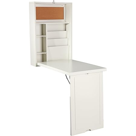 Amazon.com: HOMCOM Compact Fold Out Wall Mounted Convertible Desk with ...
