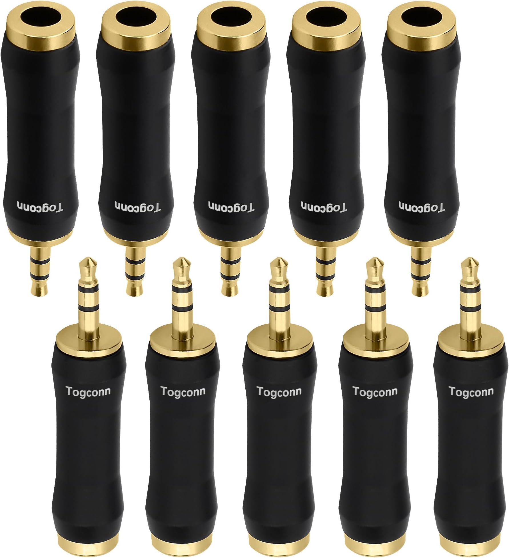 Amazon.com: Togconn 1/8 Inch to 1/4 Inch Adapter 10 Pack, 3.5mm TRS ...