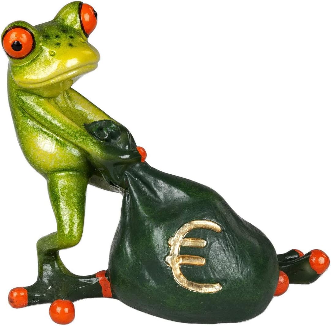 Frosch mit Geldsack Lurch Gecko Mann Frau Deko Tier Figur Froschkönig ...