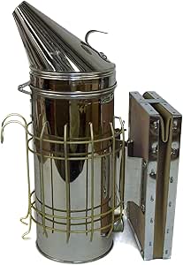 Amazon.com: New Large Bee Hive Smoker Stainless Steel w/Heat Shield Beekeeping Equipment : Patio ...
