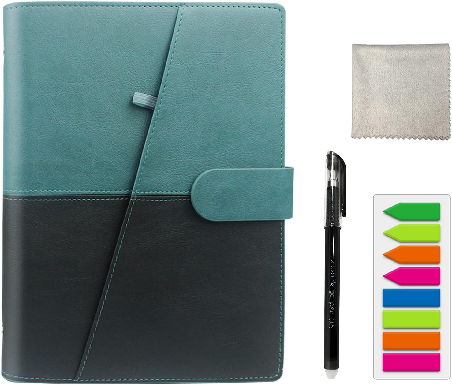 HOMESTEC Reusable Smart Notebook - A5, Blue PU Leather with Storage ...