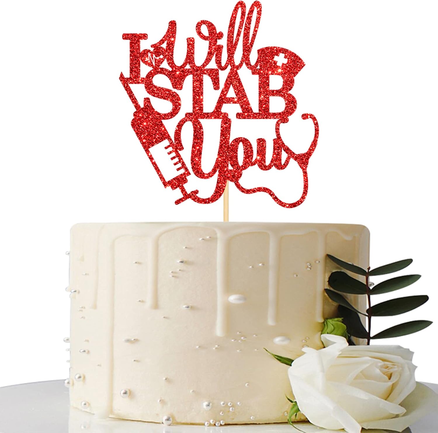 Amazon.com: Maicaiffe I Will Stab You Cake Topper - Nurse Graduation ...