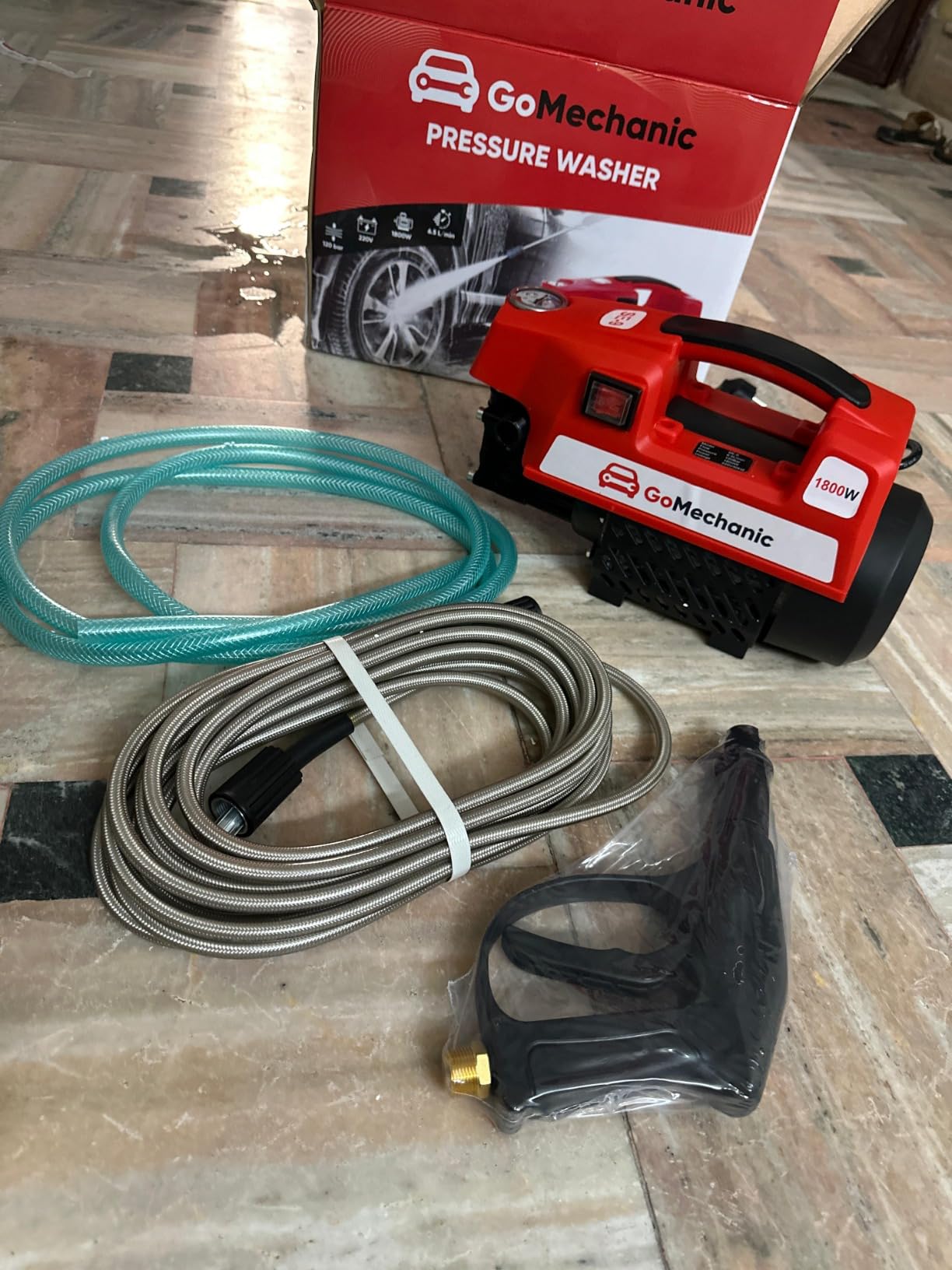 GoMechanic Car Washer High Pressure Pump Machine - Portable Washing Gun ...