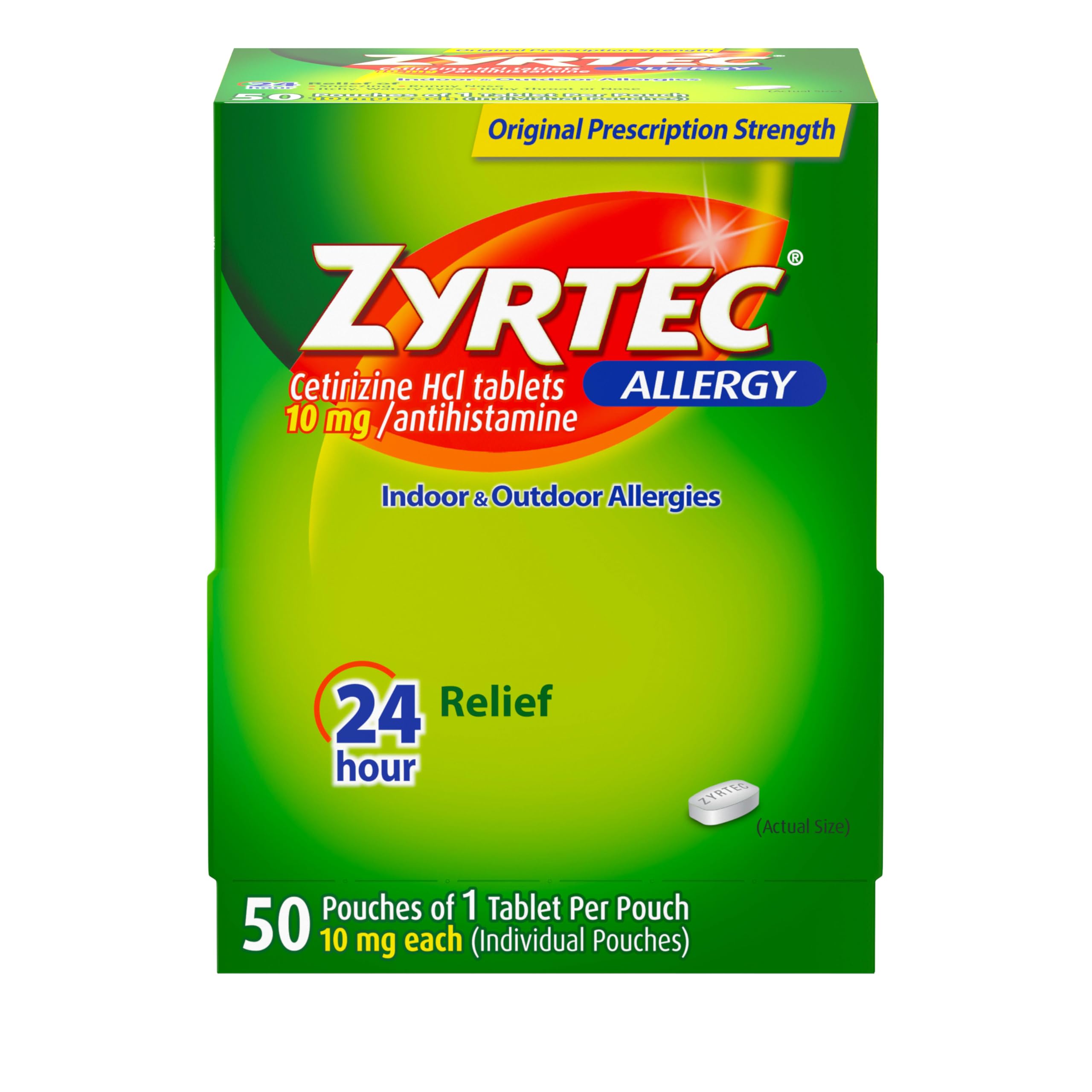 Snapklik.com : Zyrtec 24 Hour Allergy Relief Tablets, Individually ...