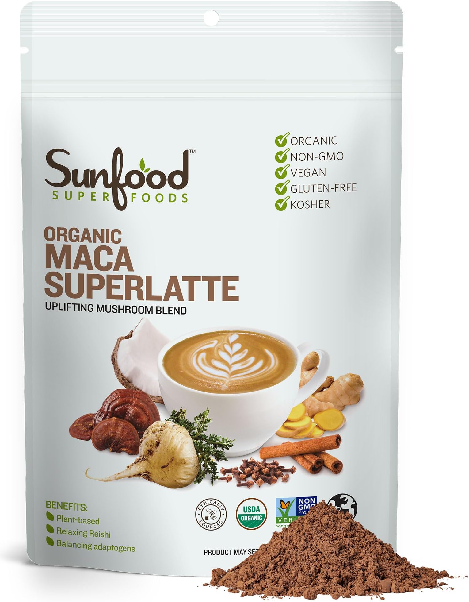 Amazon.com: Sunfood Superfoods Maca Superlatte Powder Drink Mix with ...