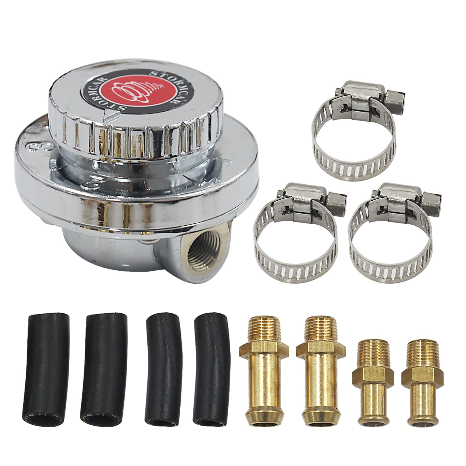 LVOUP Manual Adjustable 1-5 PSI Fuel Pressure Regulator Carburetor Carb ...