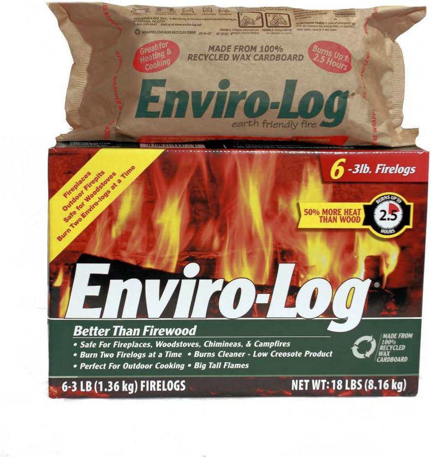 Enviro-Log Earth Friendly Fire Log, Burns Cleaner Than Wood. (1 Box - 3 ...