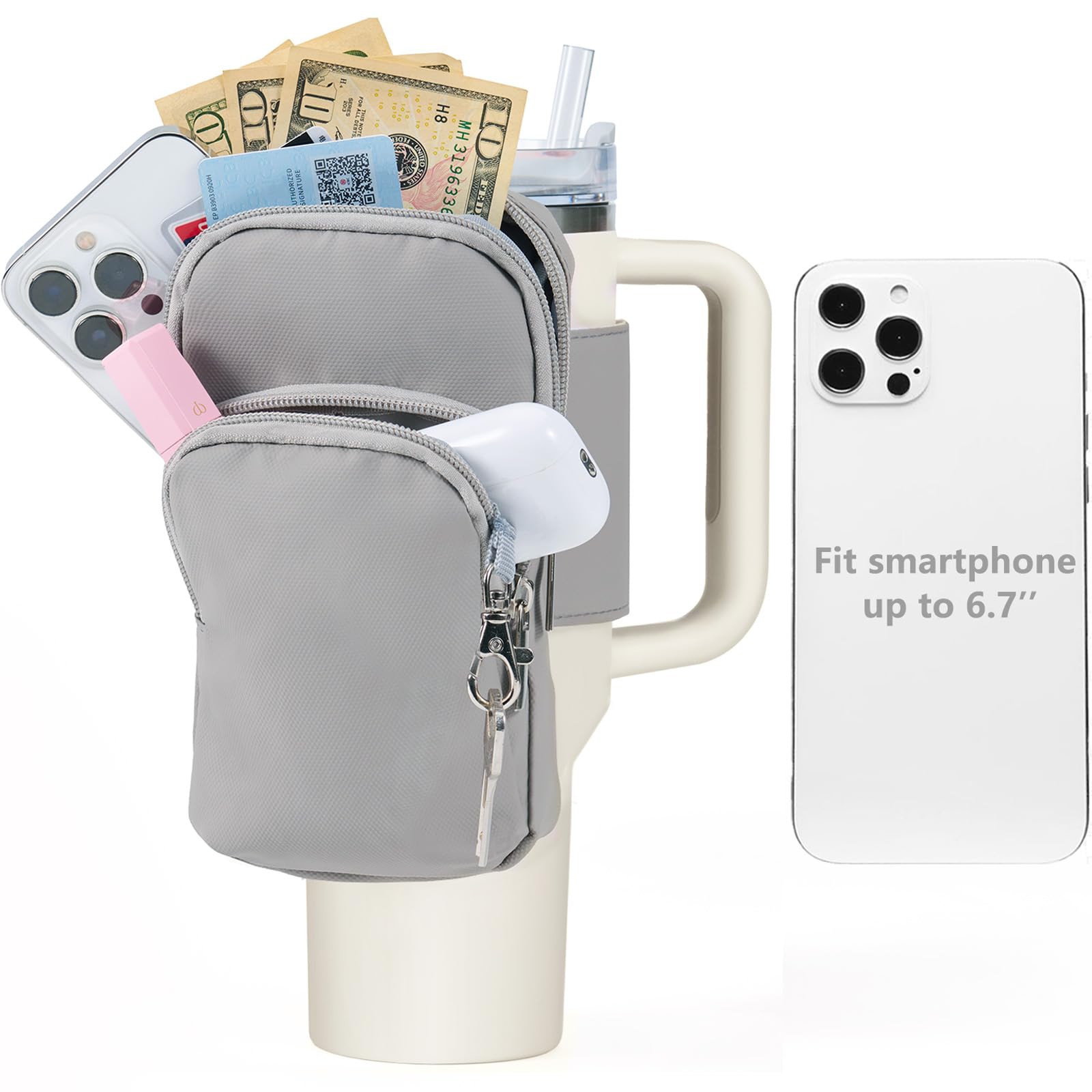 SUITMAT Large Water Bottle Pouch for Stanley Quencher Cup Tumbler ...