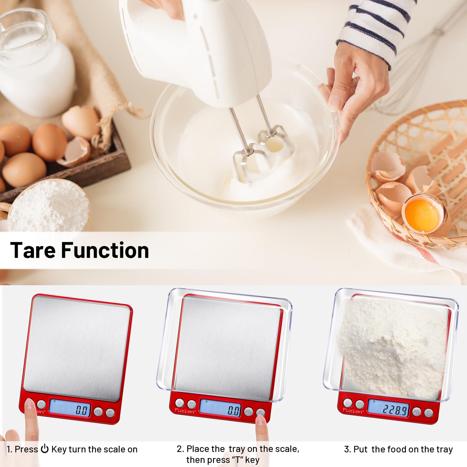 Snapklik.com : Fuzion Digital Scale .1 Gram Accuracy, 3000g Mini Food Scales For Herb, Spice ...