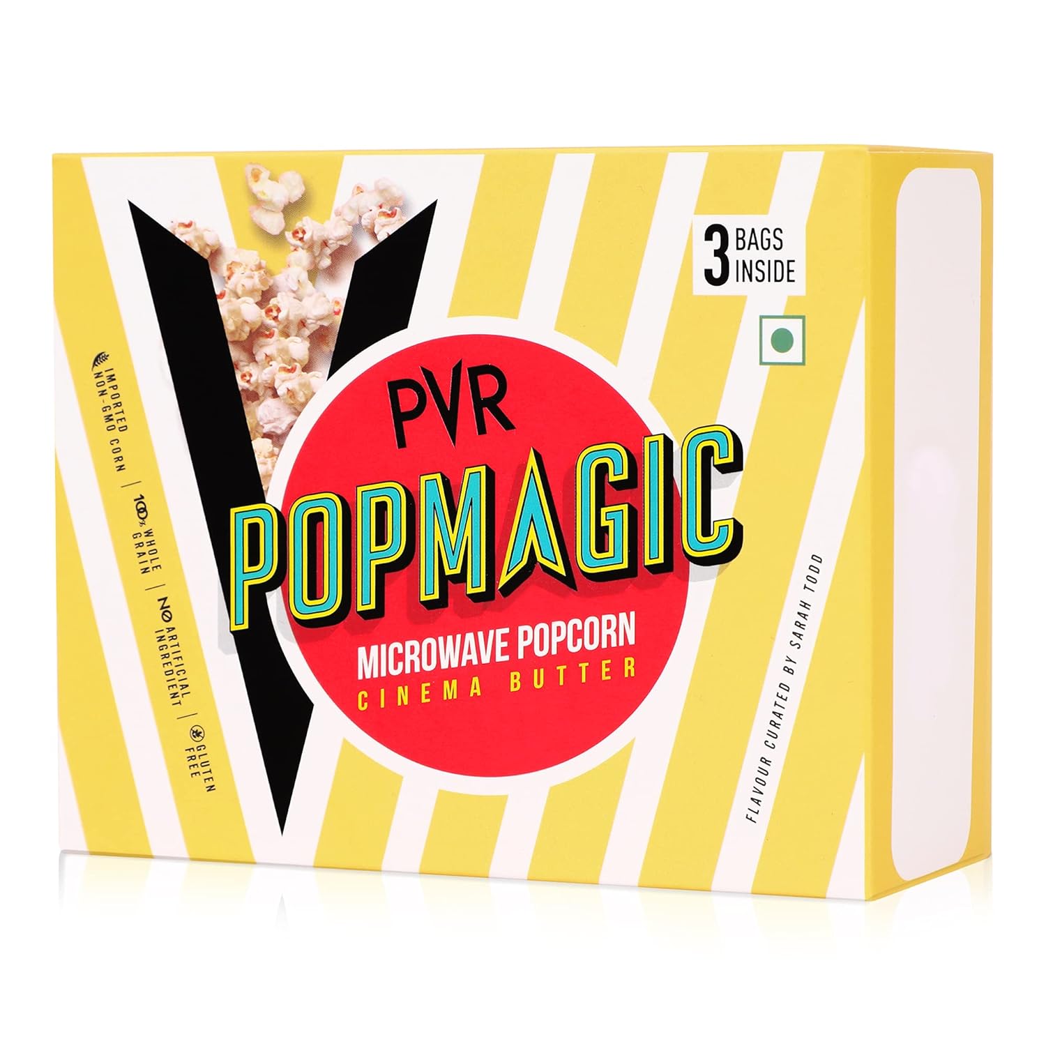 PVR PopMagic, Microwave Popcorn, Cinema Butter, 3 packs x 85g (255g ...
