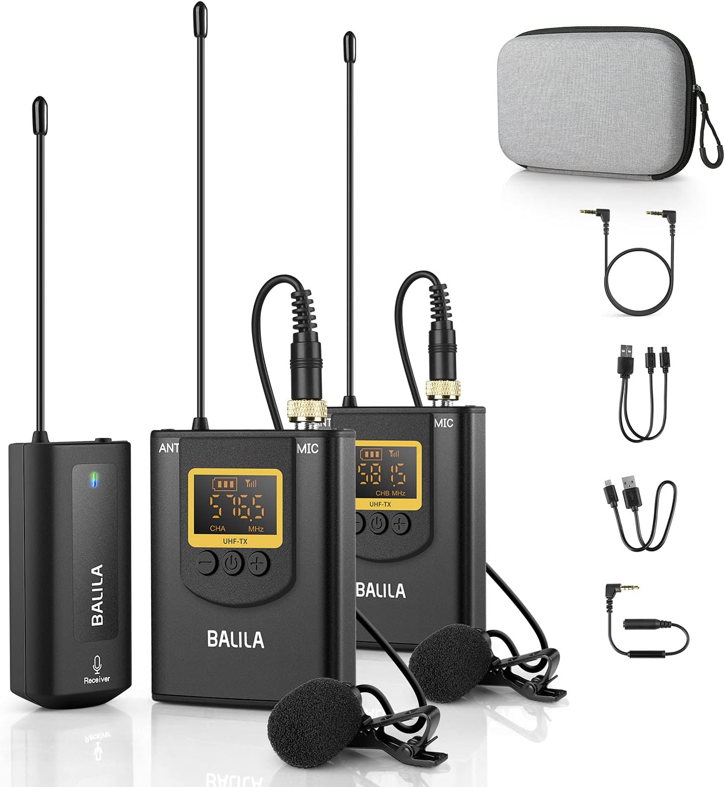 Amazon.com: BALILA UHF Wireless Lavalier Microphone System, Wireless ...