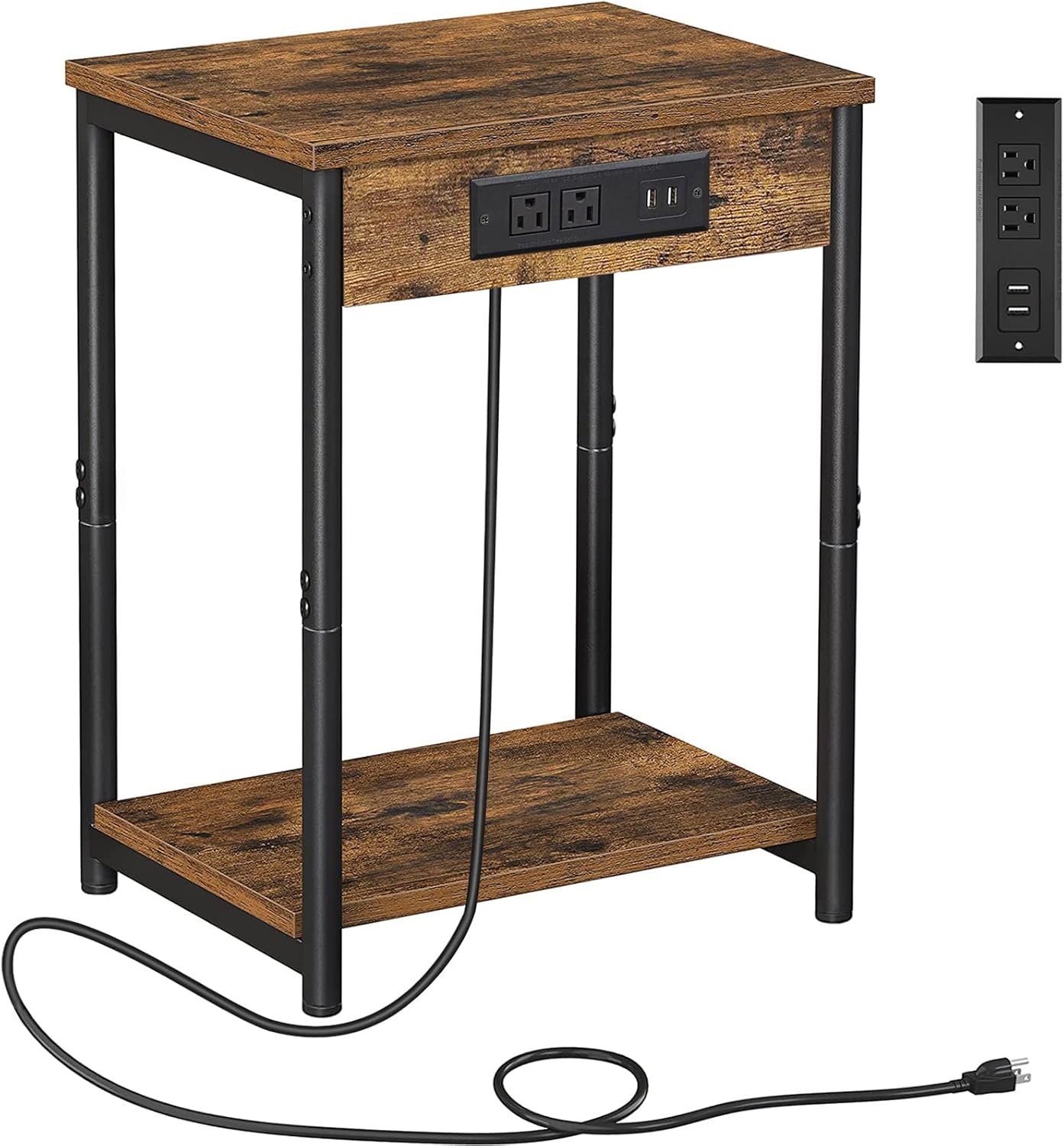 Amazon.com: TUTOTAK End Table with Charging Station, Side Table with 2 ...
