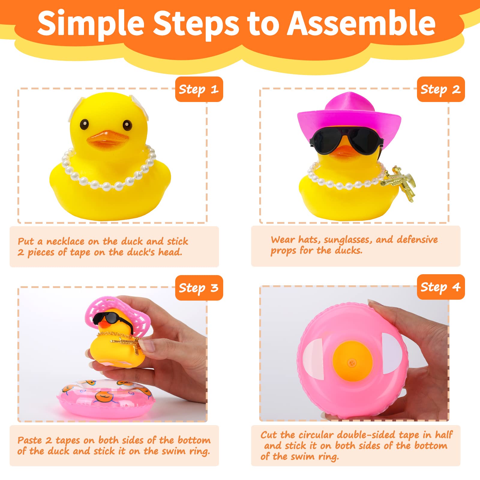 Snapklik.com : Zelobely Car Duck Decoration Dashboard - Rubber Duck Car ...