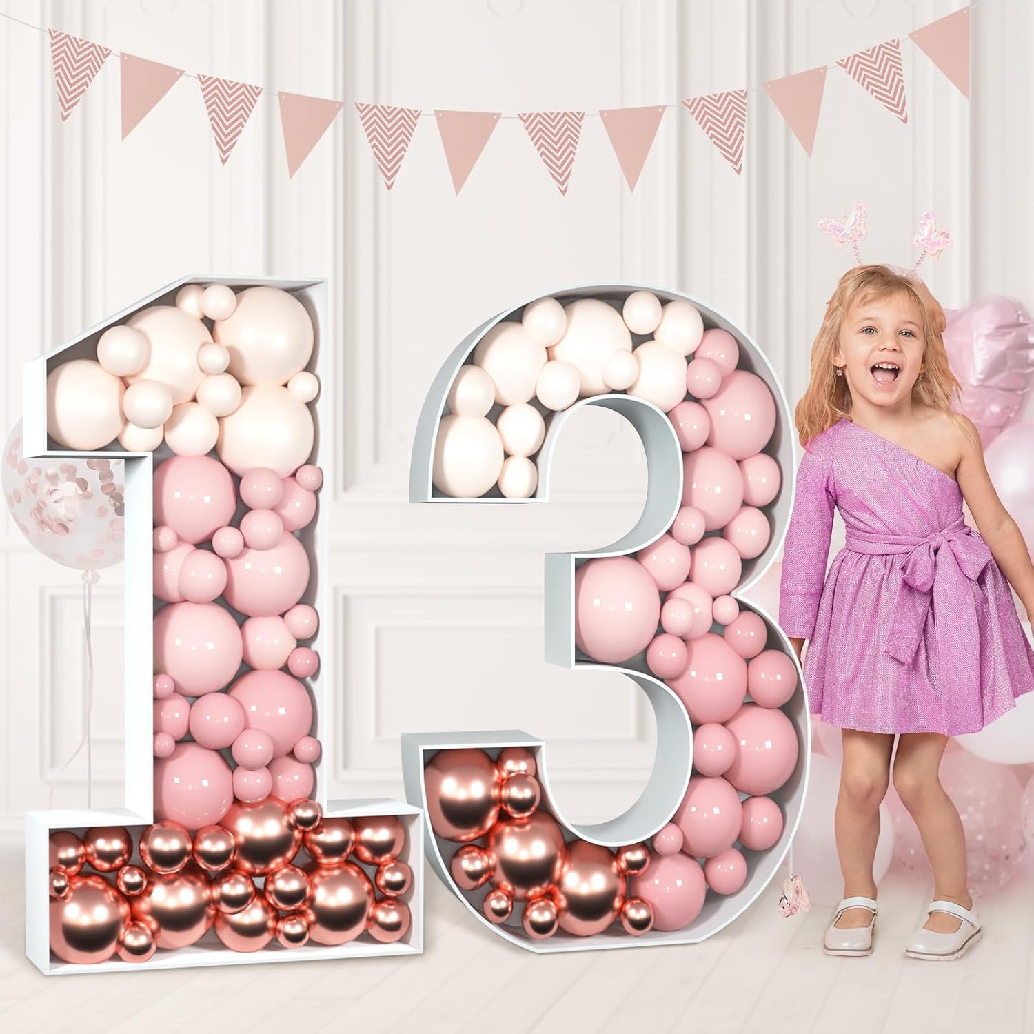 Amazon.com: imprsv 3FT Mosaic Numbers for Balloons 13th Birthday ...
