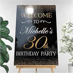 Amazon.com: Custom Welcome Sign for Birthday Party 30th Birthday ...