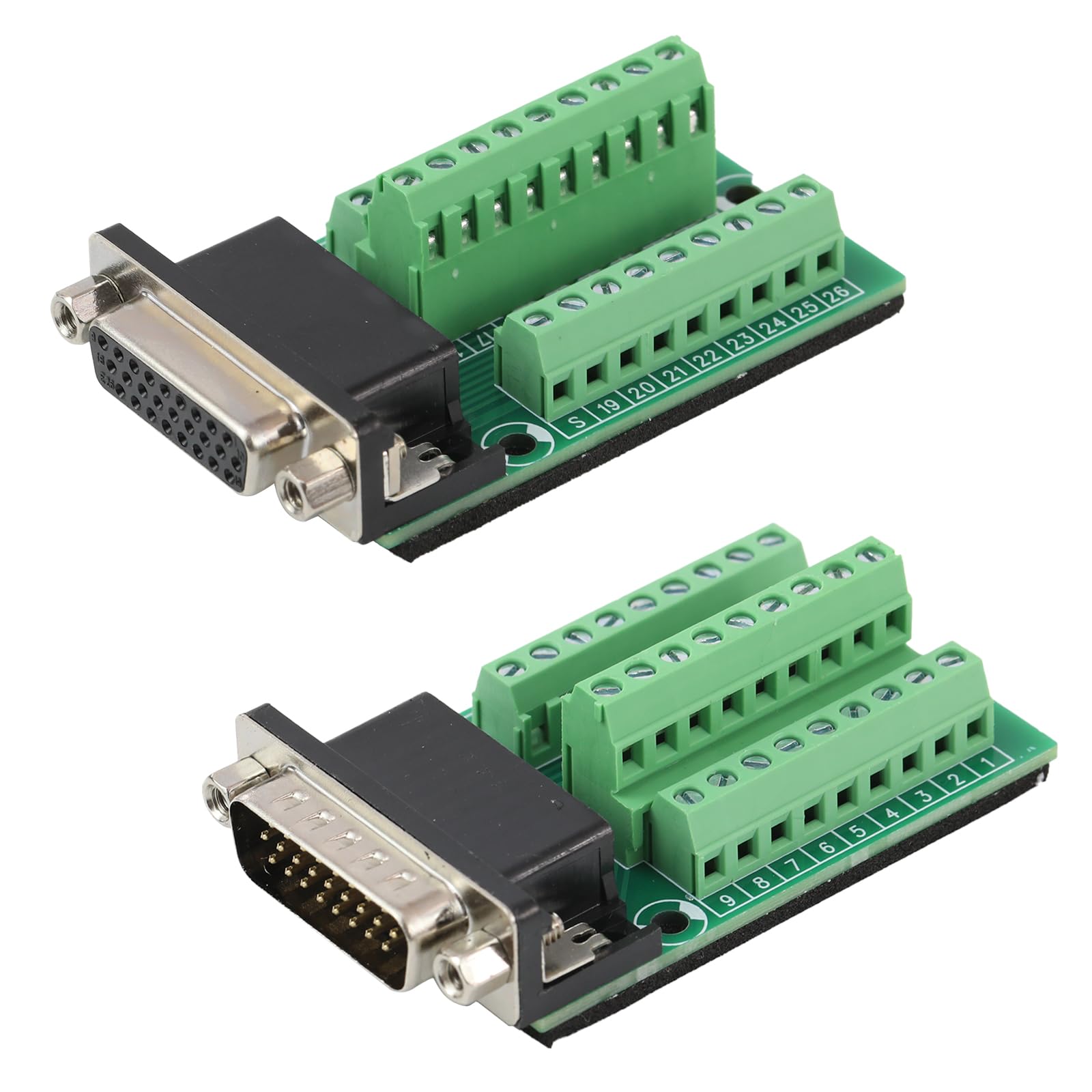 Snapklik.com : 2Pcs DB26 Male Female Breakout Connector, RS232 D-SUB ...