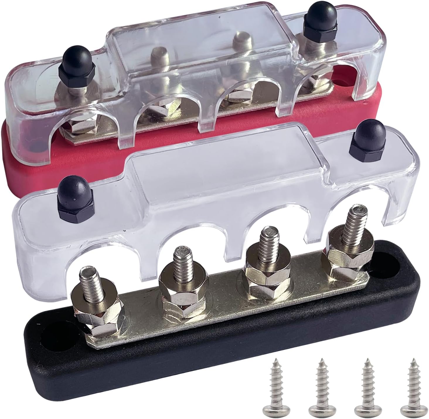 4 Terminals Bus Bar, Ampper 4.2" Power/Ground Distribution Block Brass ...