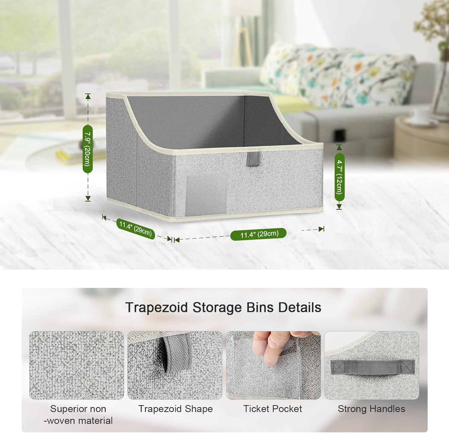 Buy Homsorout Trapezoid Storage Bins, Foldable Closet Storage Bins ...