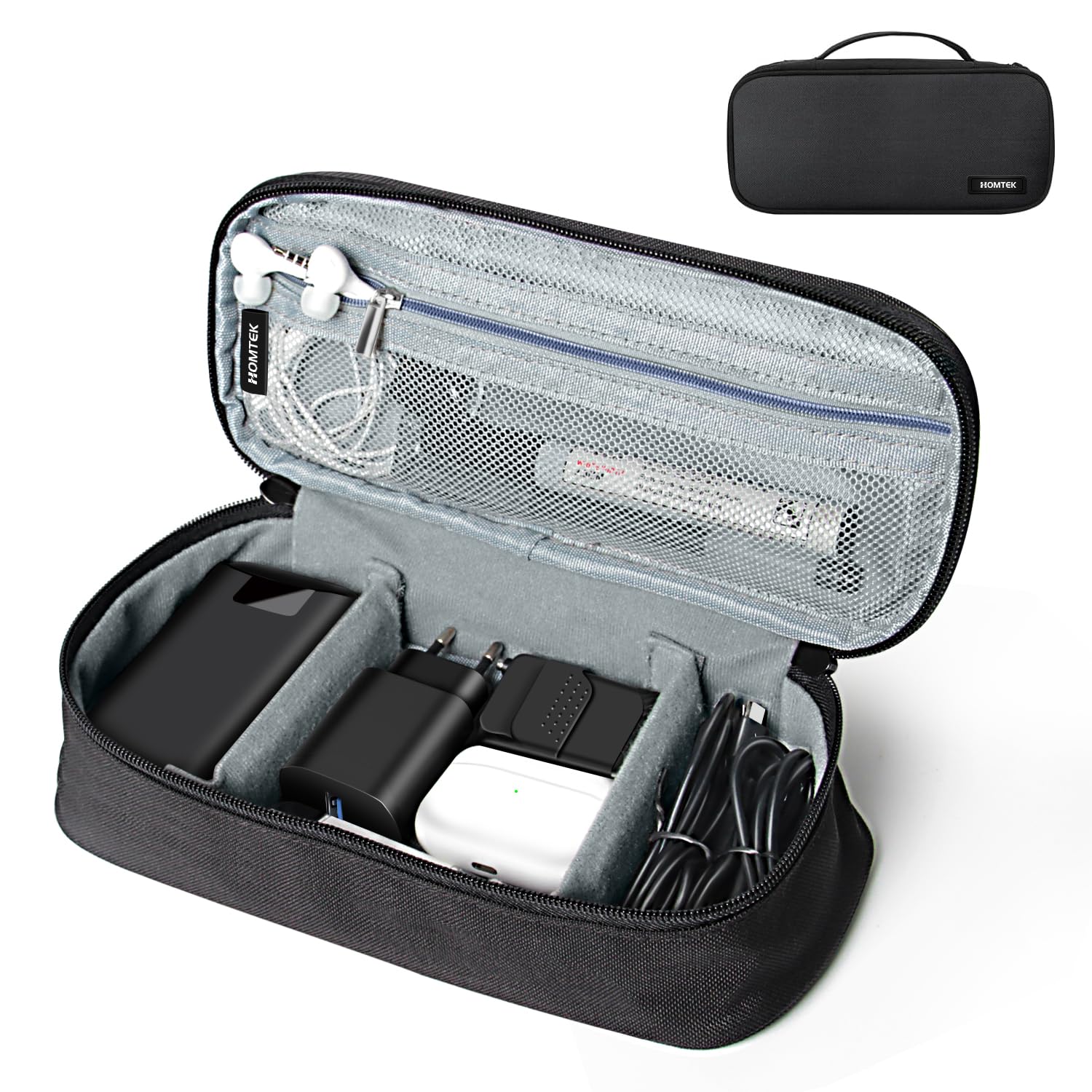 HOMTEK Electronics Accessories Storage Organizer Nylon Bag, Travel ...