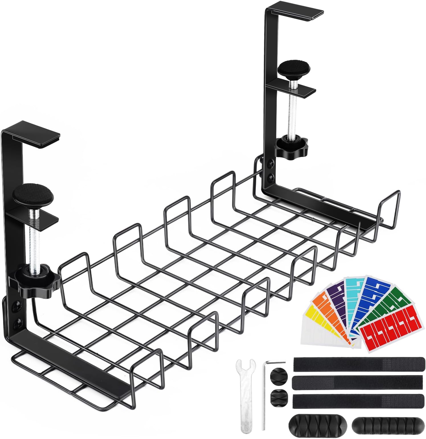 DECOHOME Plateau de gestion des câbles sous le bureau, panier de câbles ...