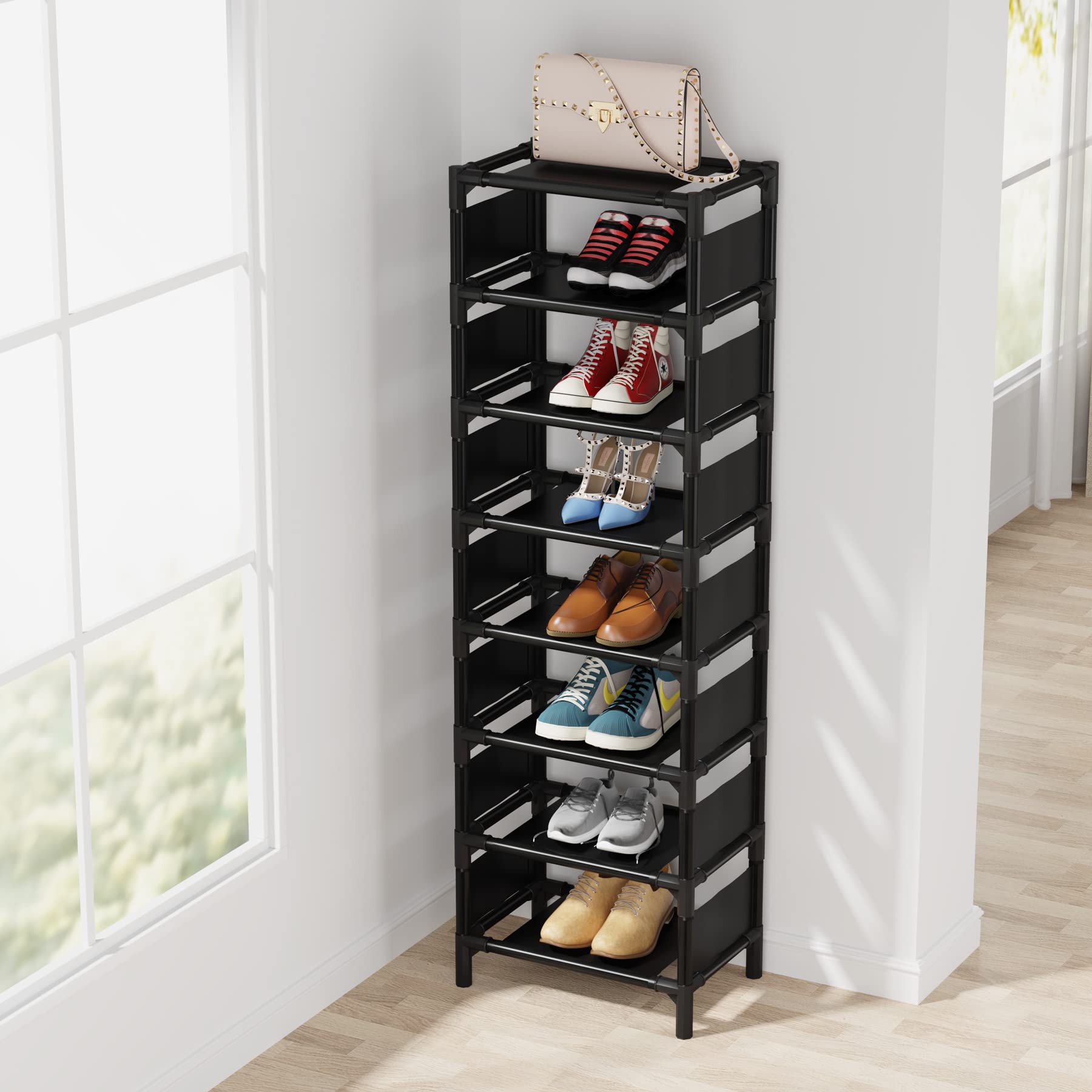 Tribesigns Vertical Shoe Rack, Narrow Shoe Shelf, Slim Shelf for Shoes ...