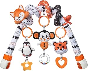 Amazon.com : TUMAMA Black and White Baby Stroller Arch Toys, Removable ...