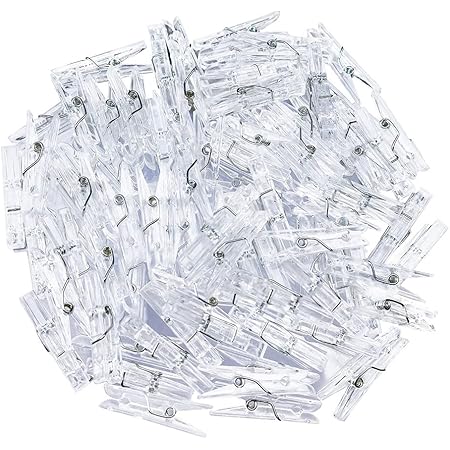 Amazon.com: Clear Photo Clips, 100Pcs Mini Transparent Plastic ...