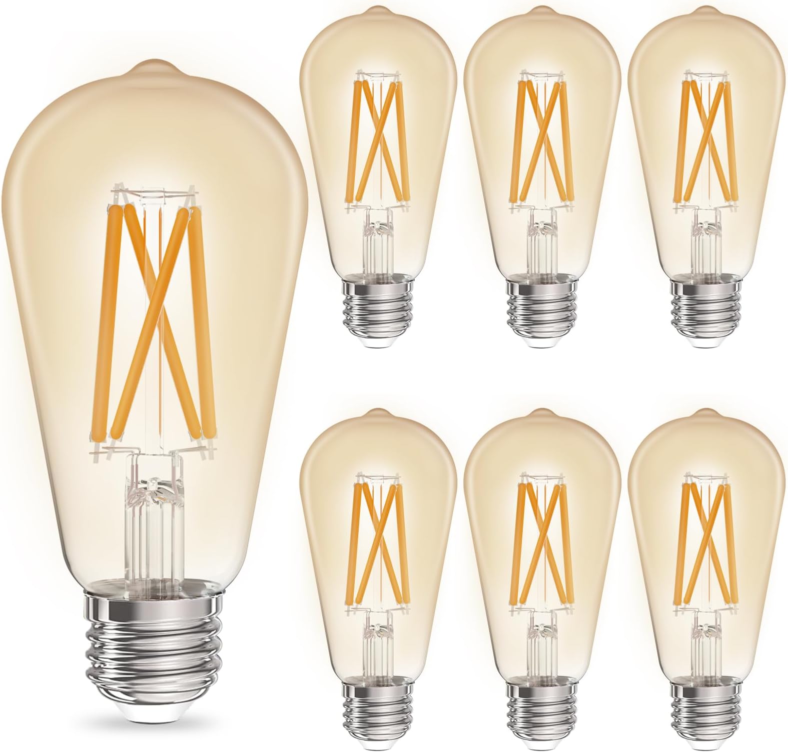 VATION LIGHTING ST19 Filament Amber Glow Vintage Edison Light Bulb LED ...