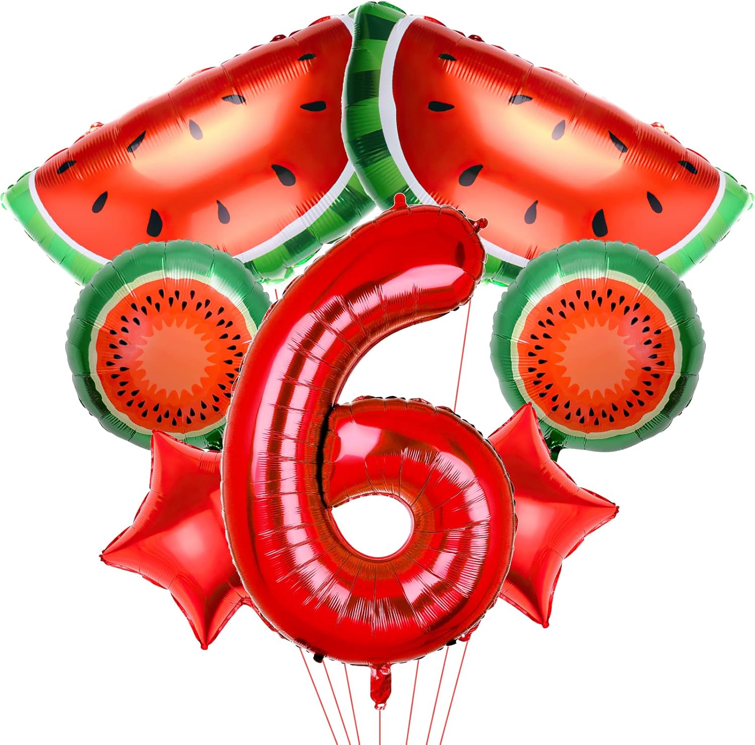 Amazon.com: 7 Pieces Watermelon Foil Balloons Watermelon Mylar Balloons ...