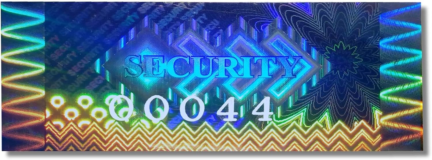 Haute sécurité Kinetic hologramme numérotées Stickers, 50 mm x 20 mm ...