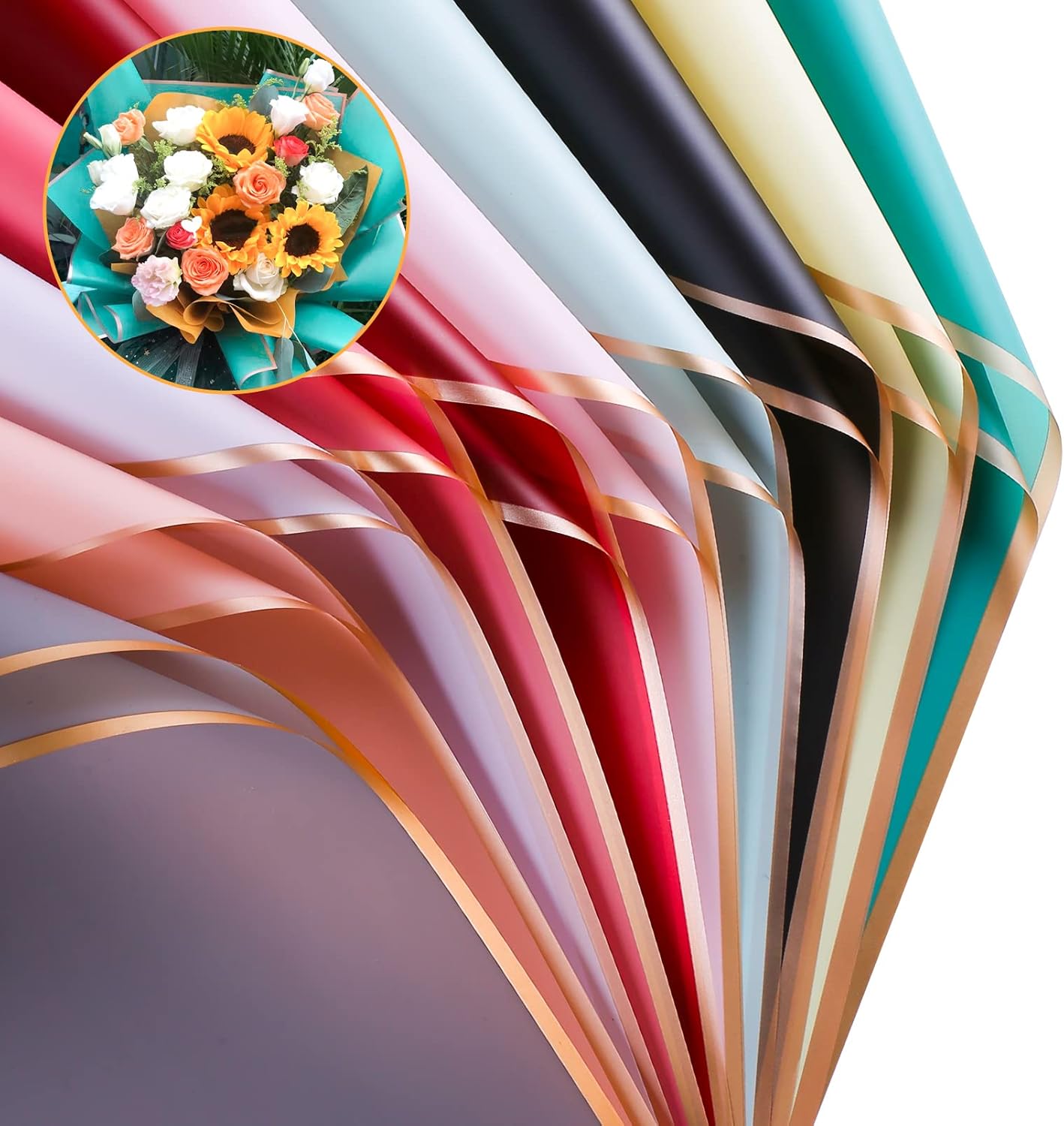 Amazon.com: FUSHENMU 20 Sheets Flower Wrapping Paper Flower Bouquet ...