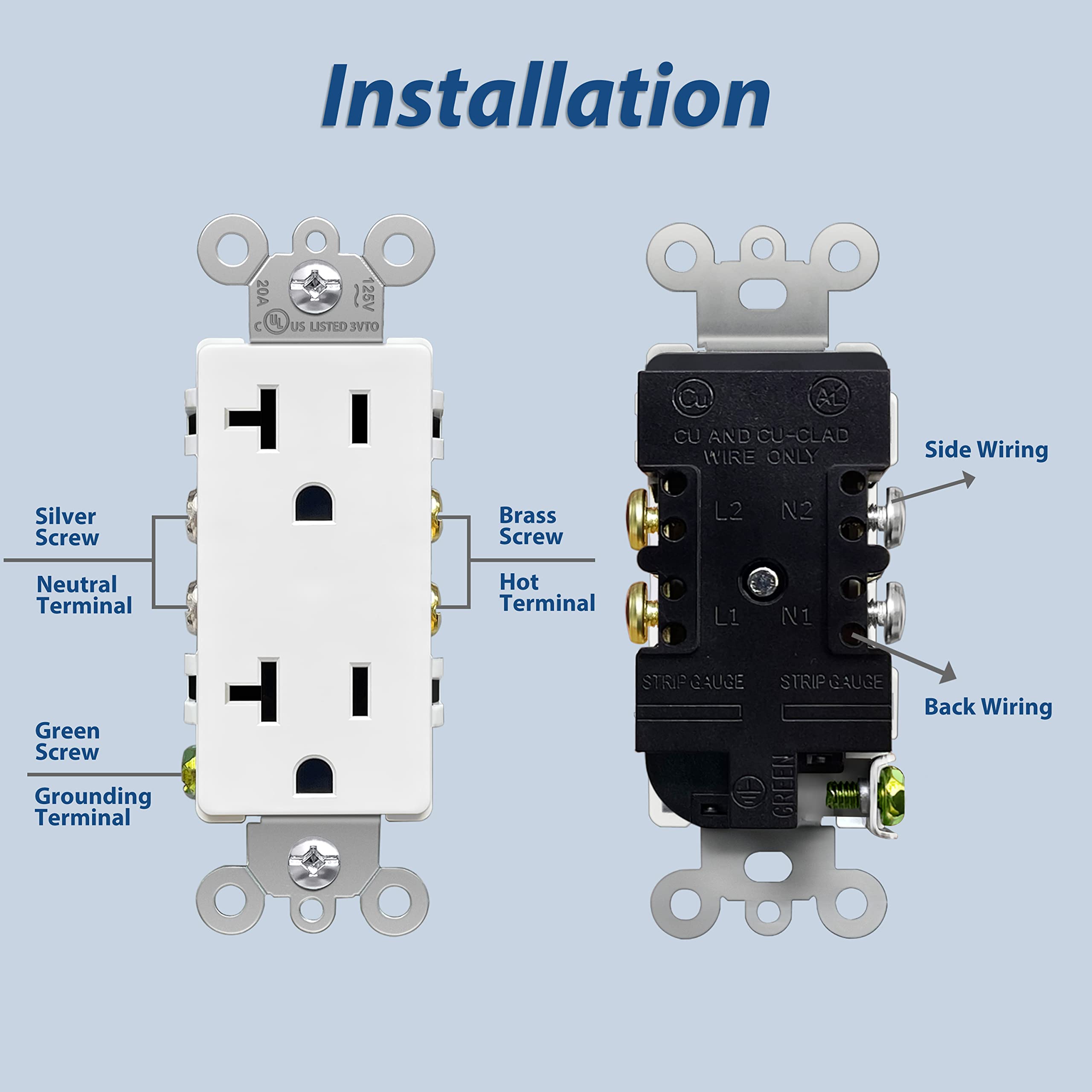 Snapklik.com : ELECTECK 12 Pack Standard Decorator Electrical Wall ...