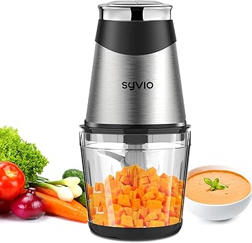 Amazon.com: Syvio Mini Food Processors/Food Chopper with 4 Bi-Level ...