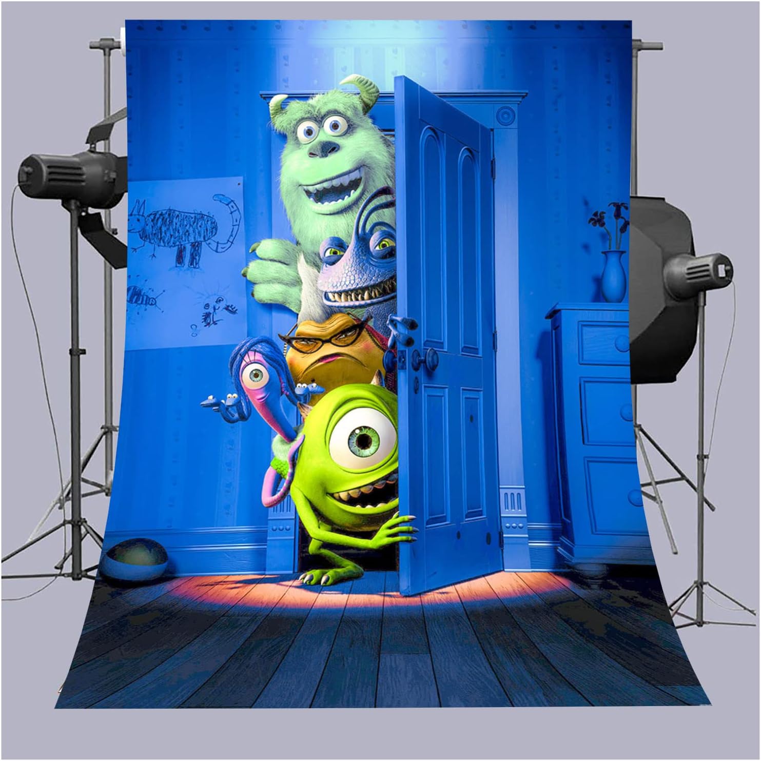 Cartoon Horror Green Monsters Photography Backdrop Children Baby Boys ...