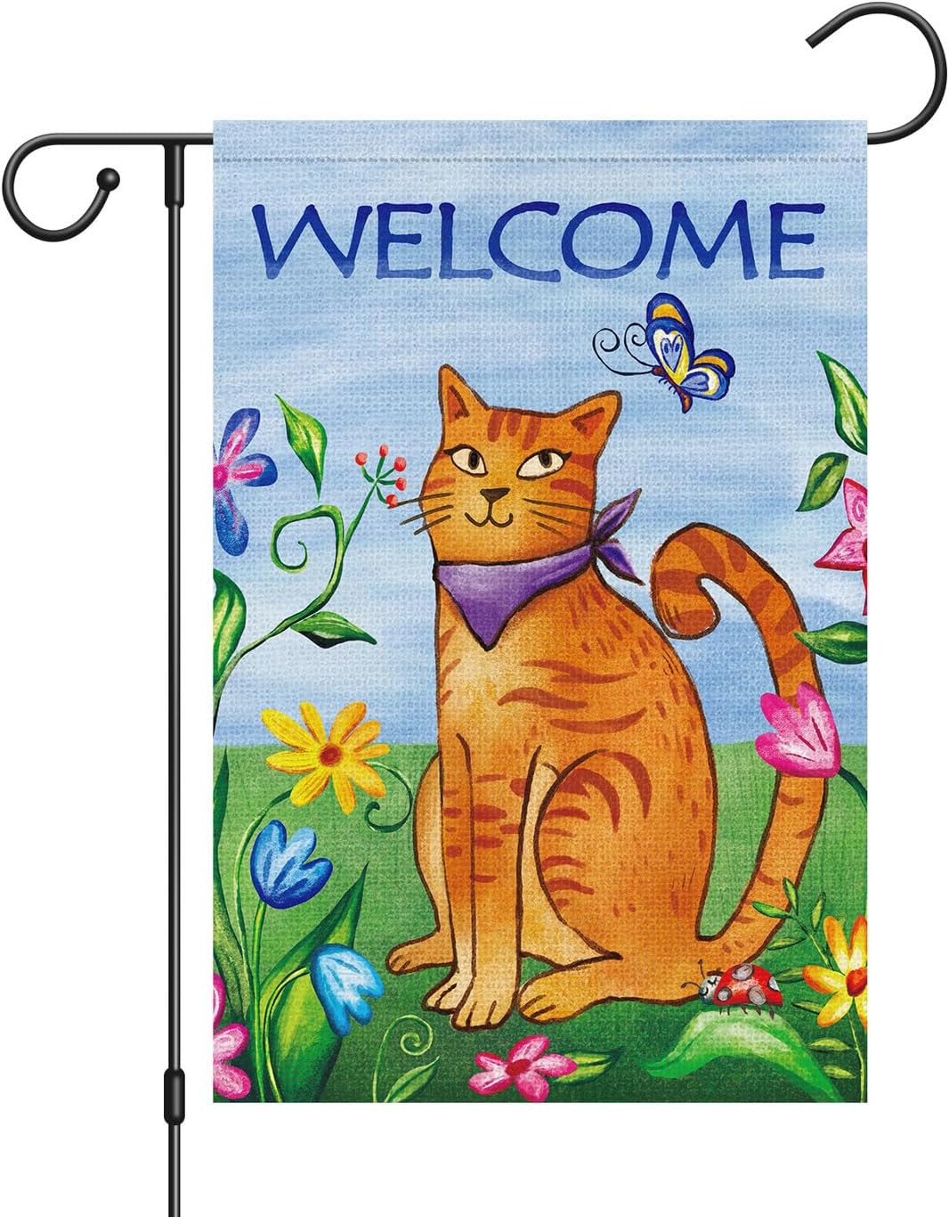 Amazon.com : Louise Maelys Welcome Spring Garden Flag 12x18 Double ...