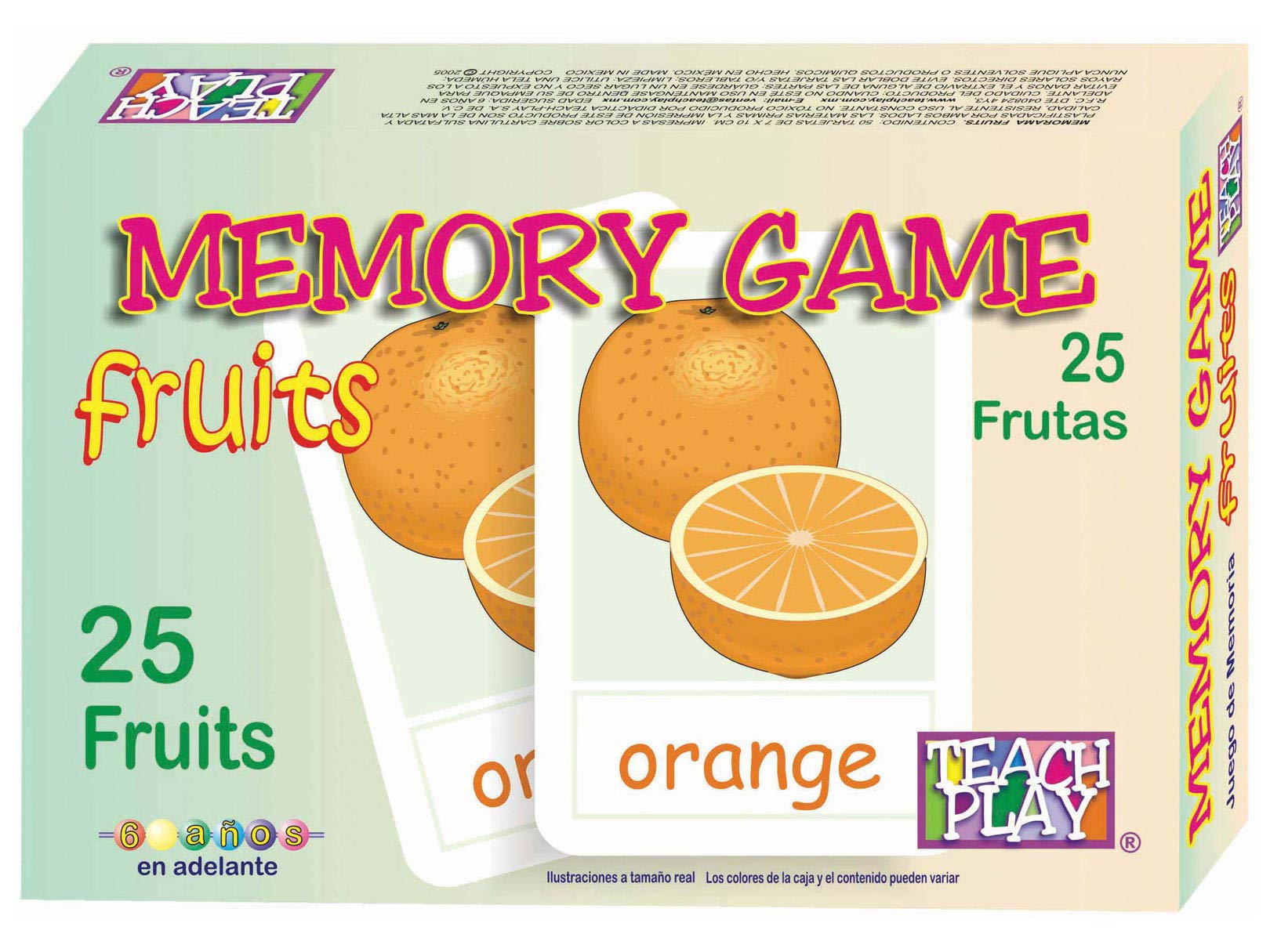 TEACH PLAY | Juego de Memoria para Niños y Adolescentes de 25 Frutas en ...