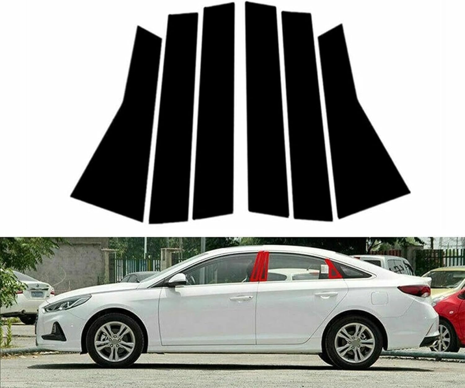 Amazon.com: BaRuli Door Window Pillar Trim for H/yundai Sonata 2015 ...