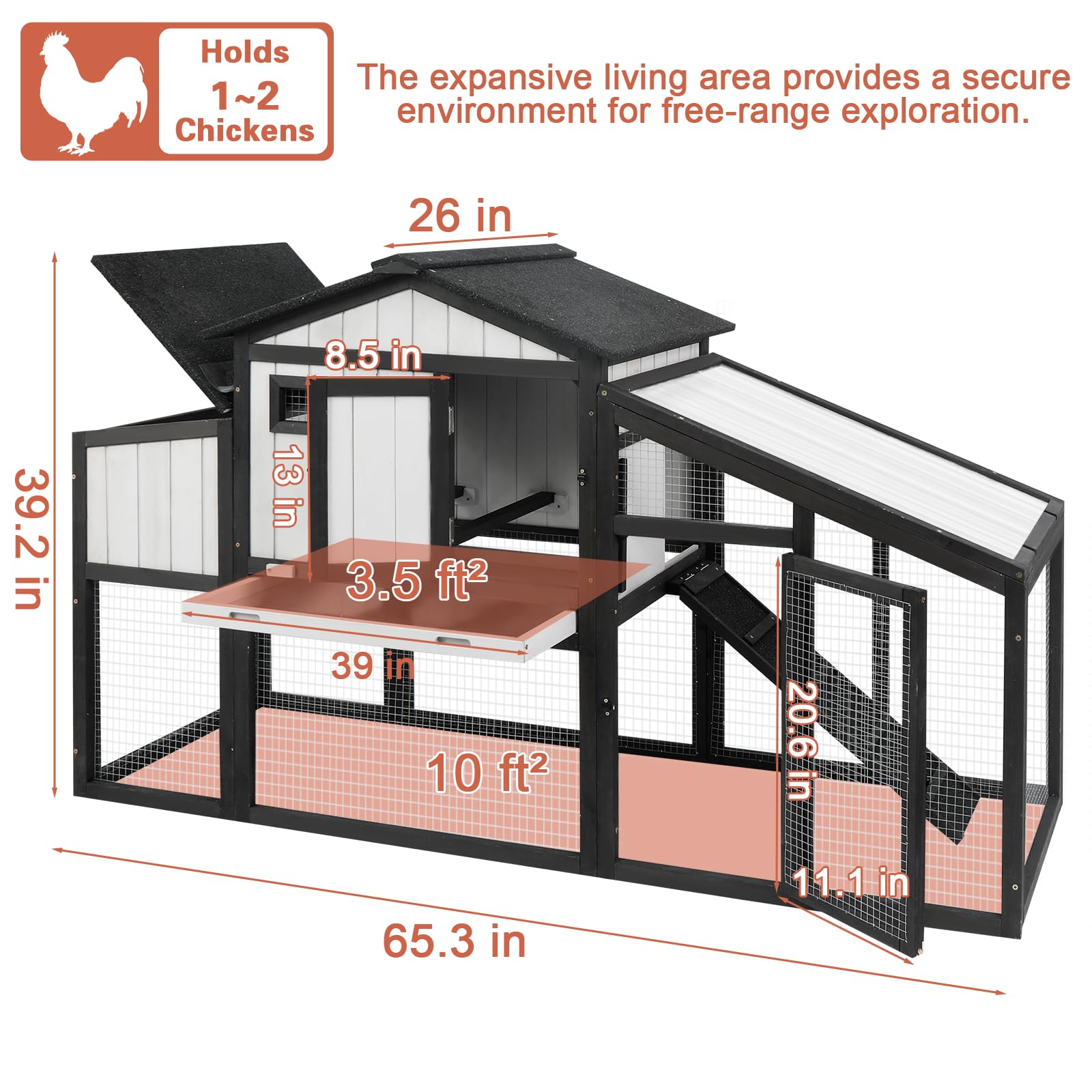 Snapklik.com : Ketive 130.6" L Large Chicken Coop And Run, Wooden Hen ...