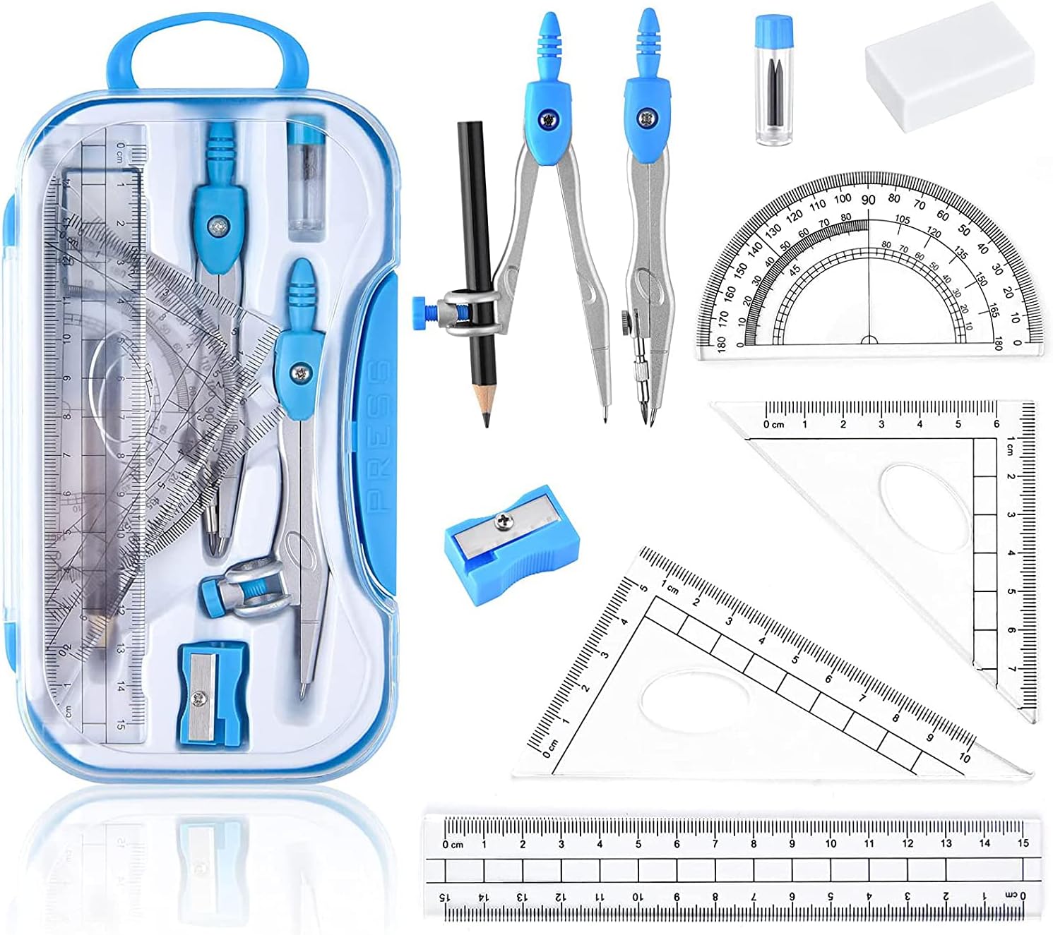 Geometry Set, 10pcs Maths Set,ZOMOAP School Maths Protractor Set with ...