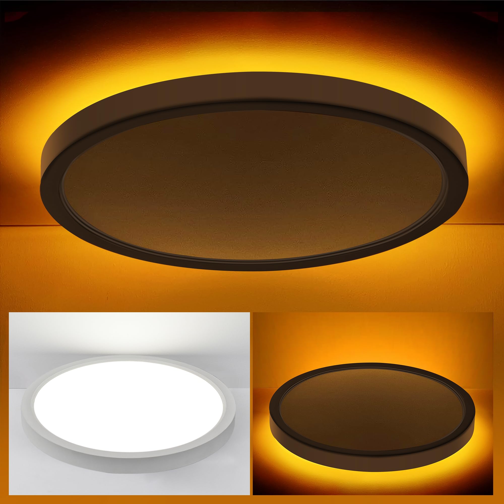Hlite 12 Inch Flush Mount LED Ceiling Light with Night Light, 24W ...