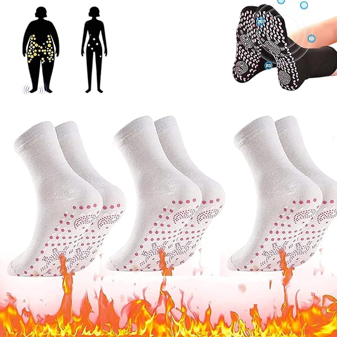 3 Pairs Tourmaline Slimming Health Sock, Tourmaline Acupressure Self ...