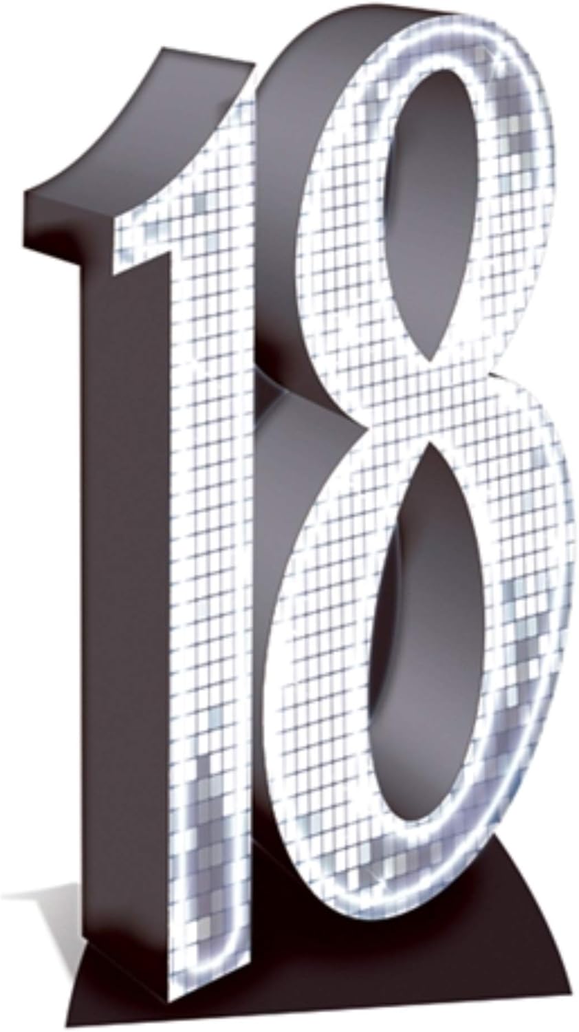 Amazon.com: SC631 Silver Number 18 Cardboard Cutout Standup : Home ...