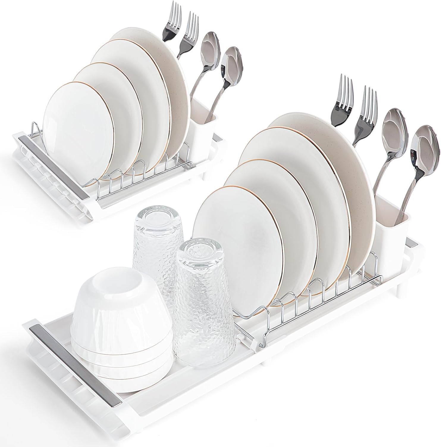 Amazon.com - E-ROOM TREND Dish Drying Rack | White | Compact Extendable ...
