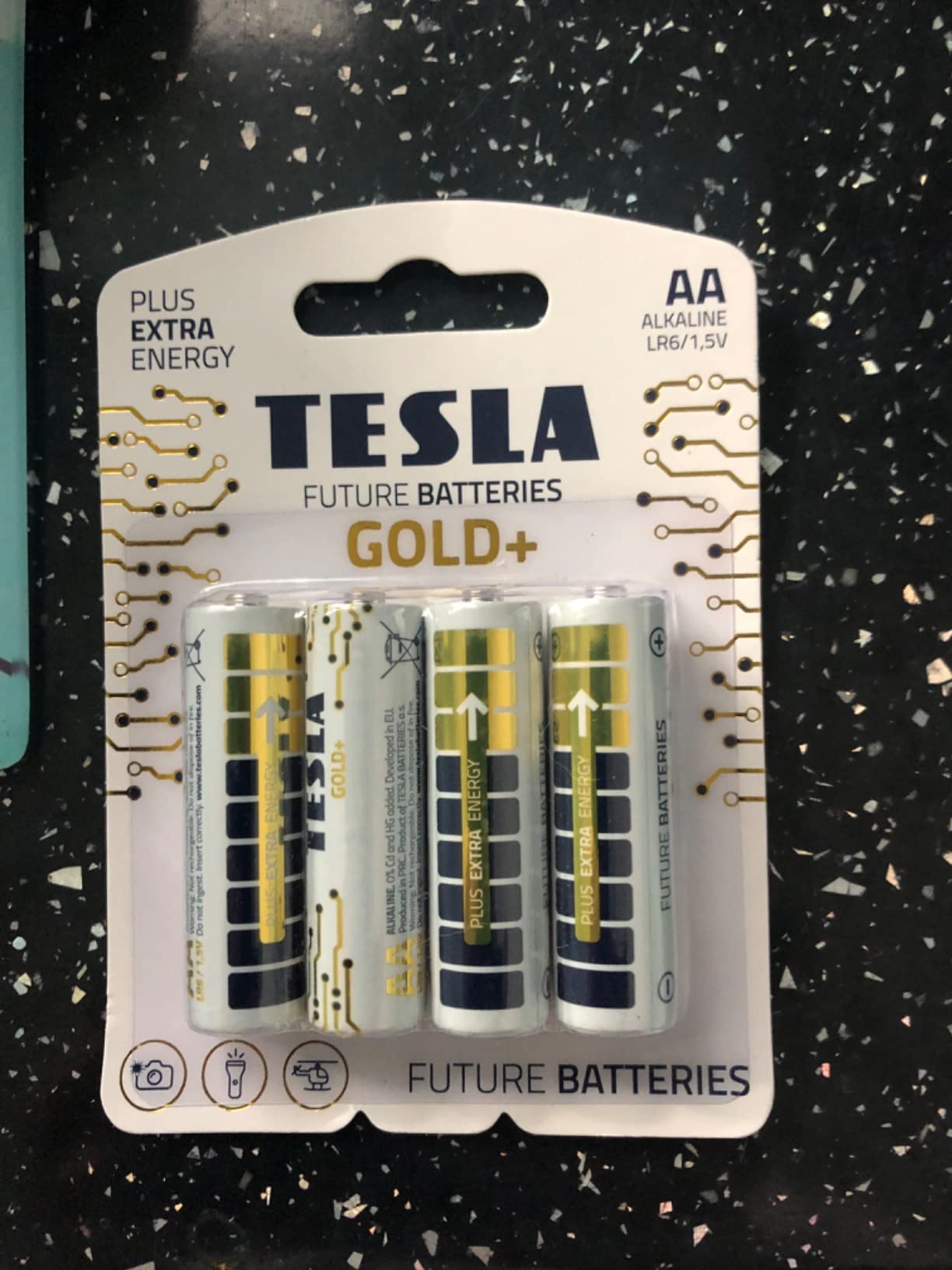 TESLA BATTERIES GOLD+ AA Maximum Power Alkaline Batteries, 10+ Year ...